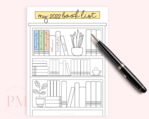 Printable Reading Tracker Bookshelf List Reading List A5 Read Planner ...