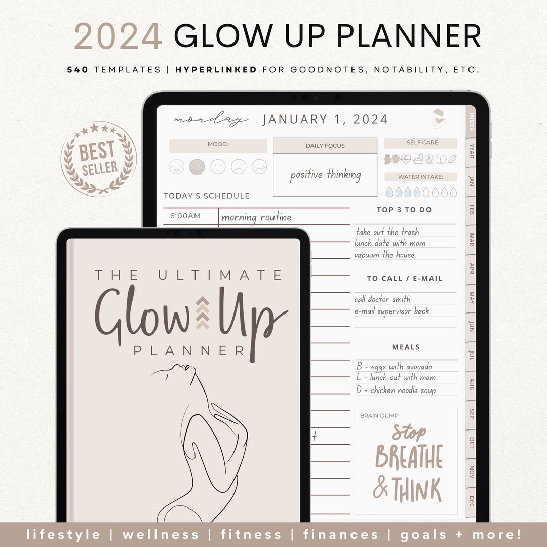 Glow up Planner, Glow-up Planner, Lucky Girl Planner, 2024 Dated ...