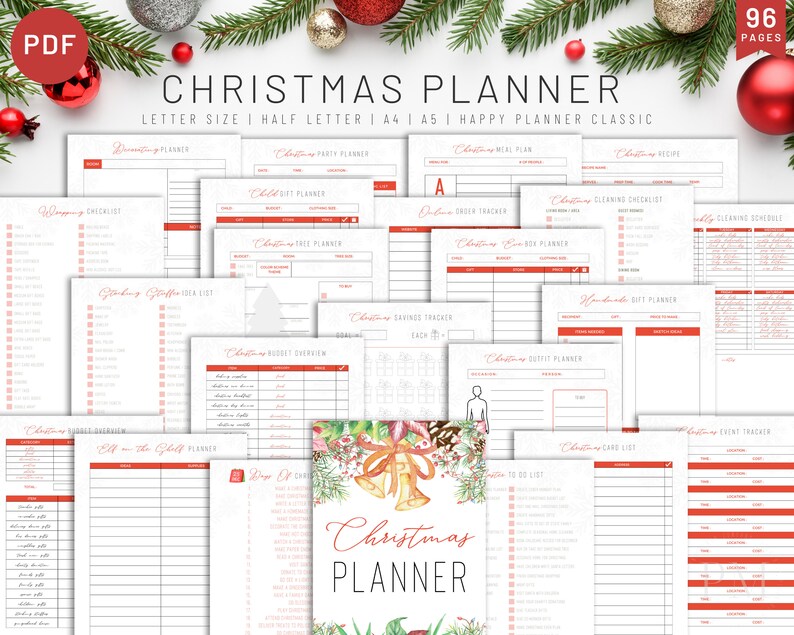 Christmas Planner Printable Holiday Planner Gift Budget - Etsy