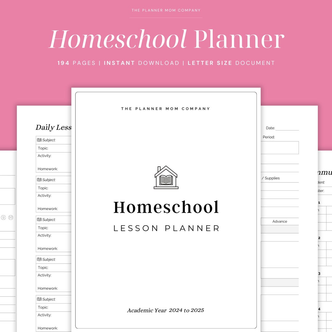 Homeschool Planner 2024-2025 Printable, Homeschool Planner 2024 2025 ...