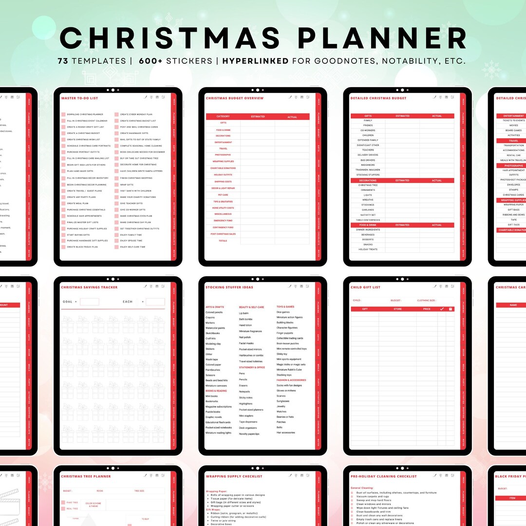 Goodnotes Christmas Planner, Digital Christmas Planner, Holiday Planner ...
