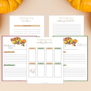 Thanksgiving Planner Printable, Holiday Planner A5, Thanksgiving Binder ...