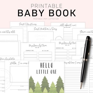 Baby Book, Printable Baby Book Pages, Baby Memory Book, Baby Book First ...