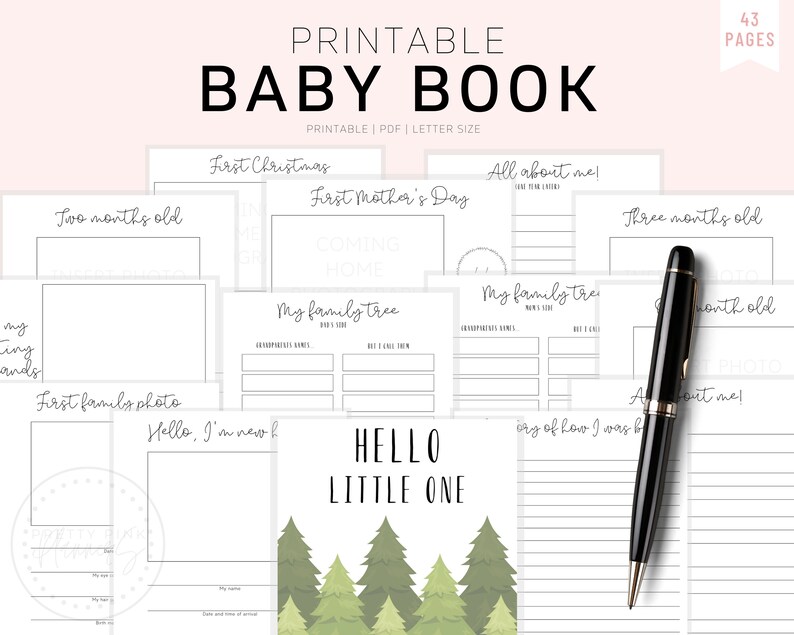 Baby Book Printable Baby Book Pages Baby Memory Book Baby - Etsy