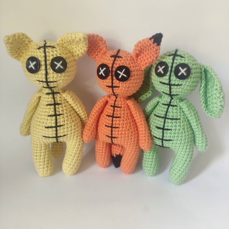 Set of 3 Creepy Plush Toy Scary Stuffed Animal Creepy Handmade Zombie ...