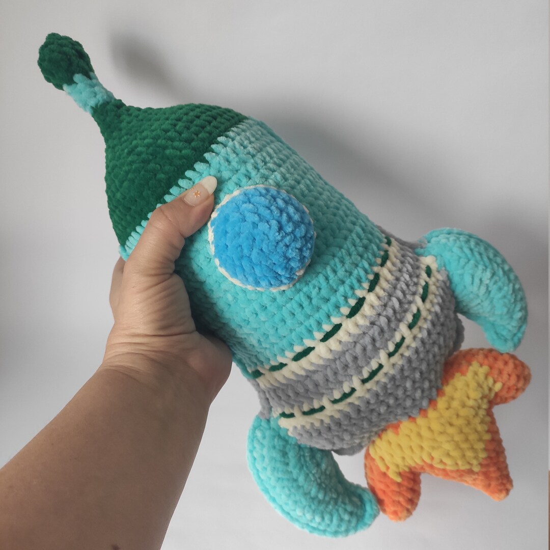 Crochet Rocket Toy Plush Stuffed Spaceship Toy for Kids Crochet ...