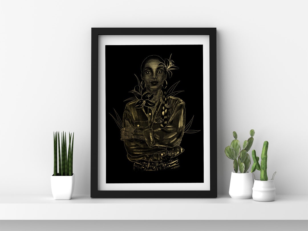 Portrait of Sade Foil Print Portrait Art Smooth Operator the - Etsy