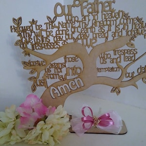 Our Father Prayer Tree. Lord's Prayer First Holy Communion Centerpiece ...