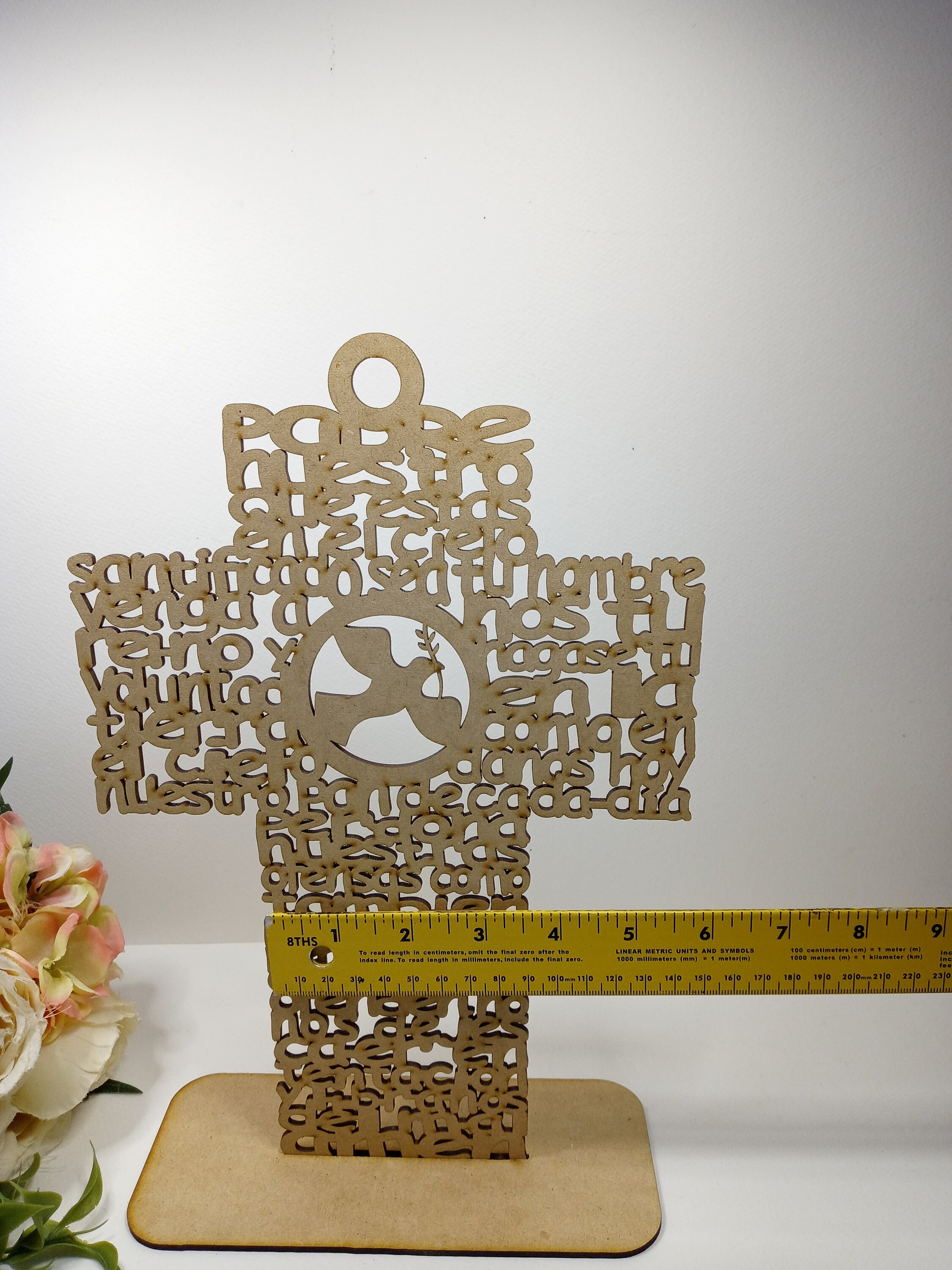 Our Lord's Prayer Wooden Cross. Holy Spirit Cross. Cruz De Madera Del ...