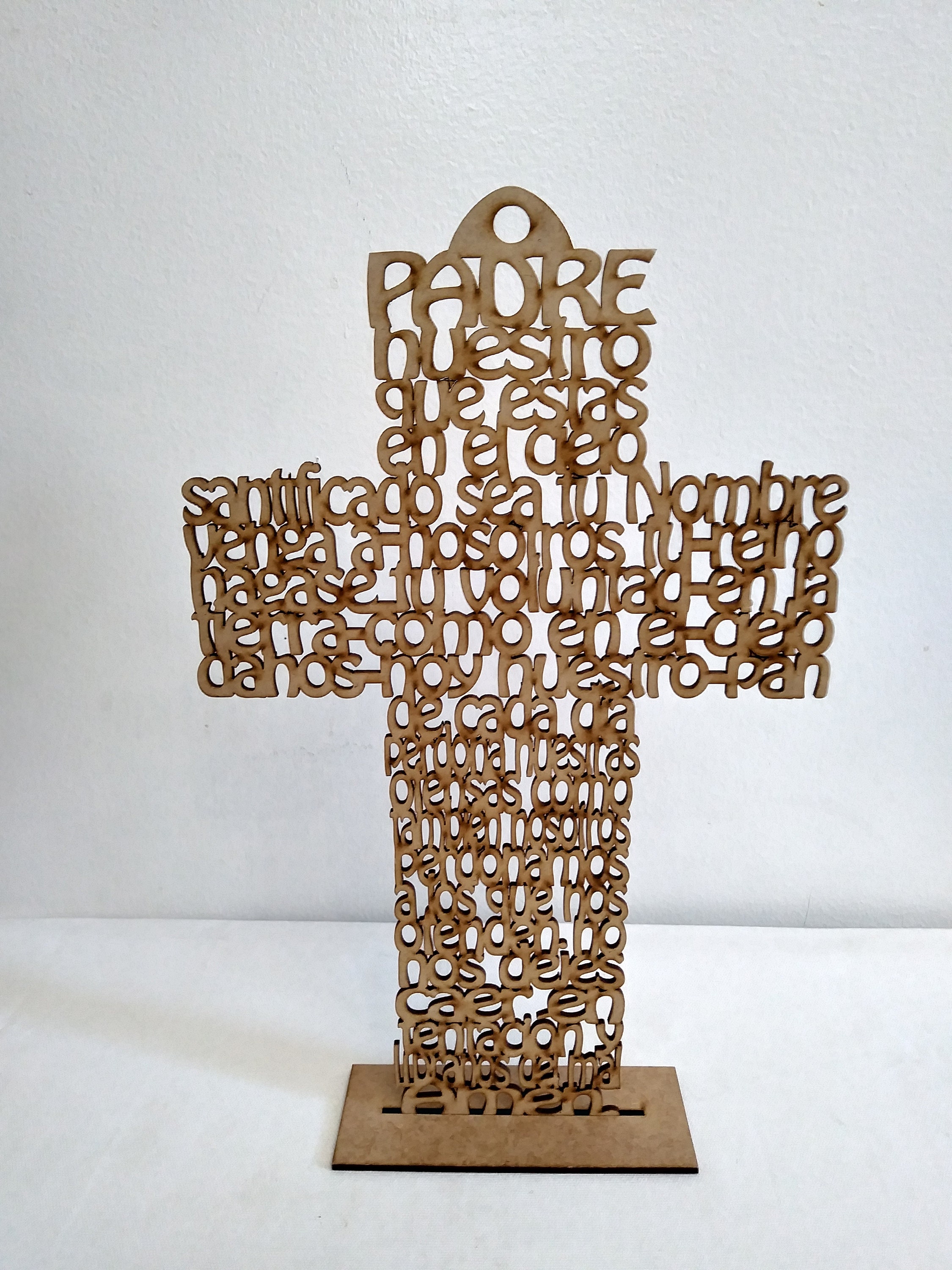 Wooden Cross Our Father Holy Communion Centerpiece, Our Lord's Prayer ...