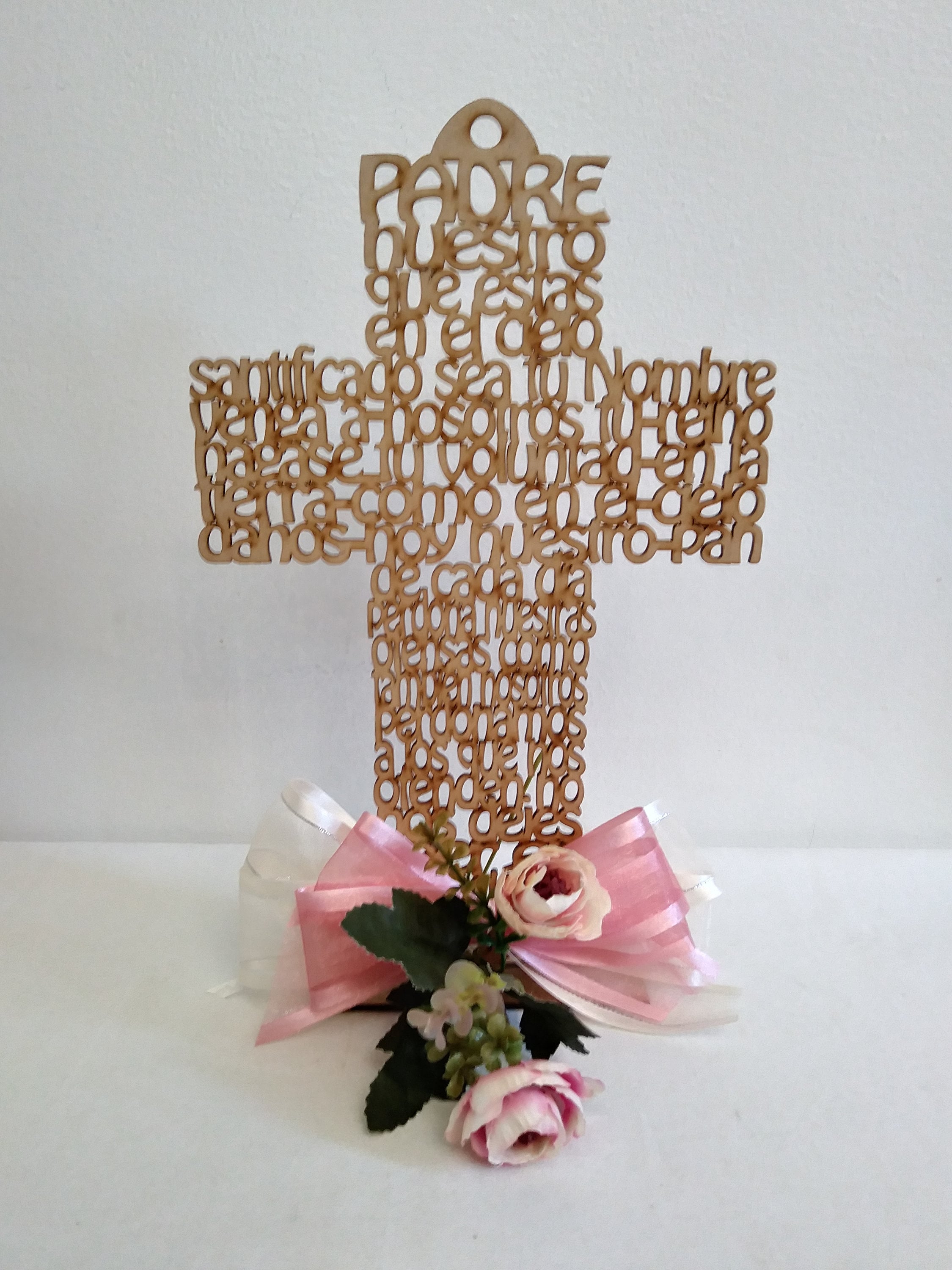 Cross Our Father First Holy Communion Centerpiece, Our Lord's Prayer ...