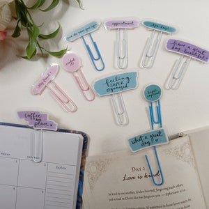 Sticker Paper Clips, Quotes Bookmark Paper Clips, Planner Accessory ...
