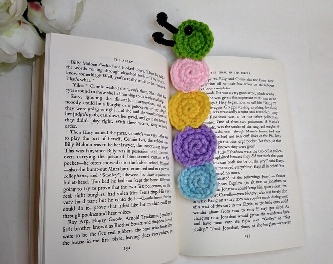 Amigurumi Caterpillar Bookmark. Crochet Caterpillar Bookmark. Page ...