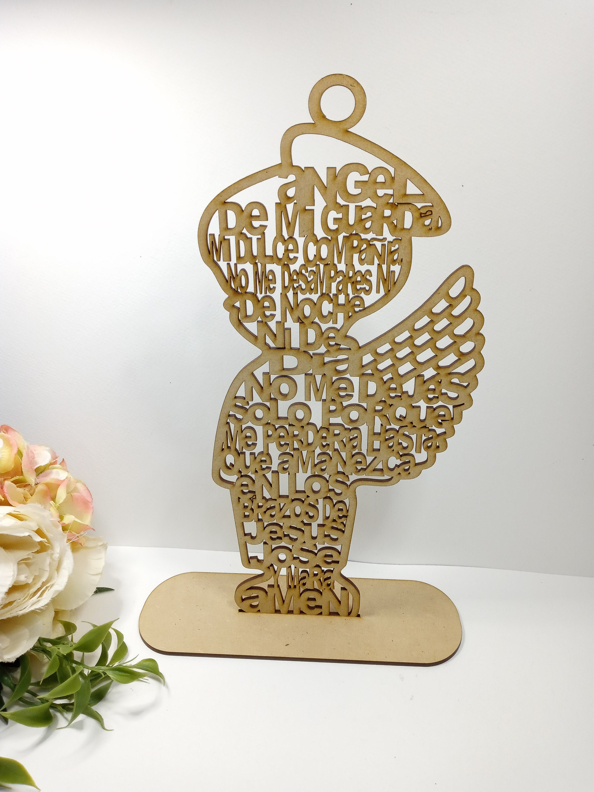 12 Wooden Guardian Angel Centerpiece. Baptism Centerpiece. Baby Shower ...