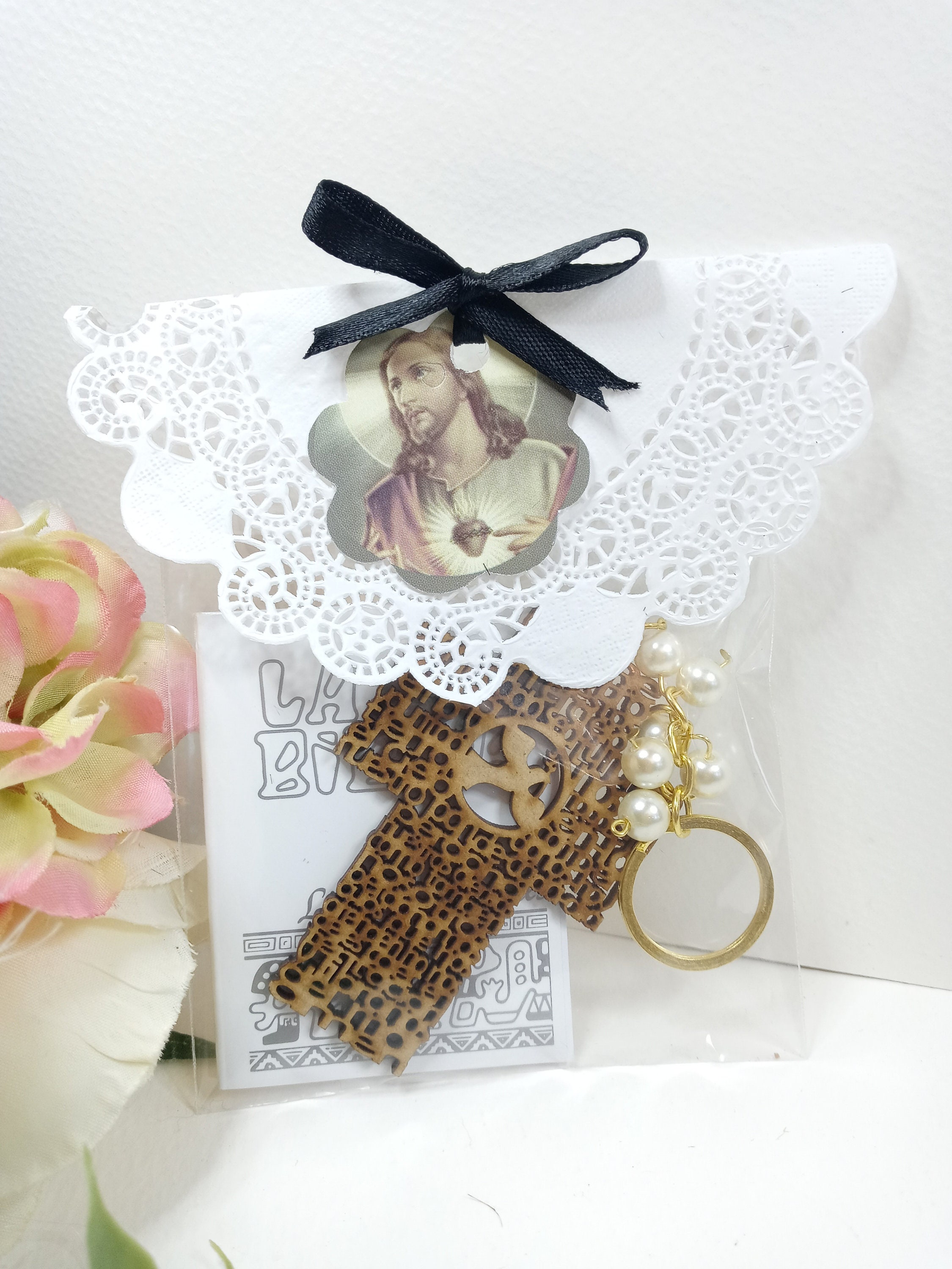 Cross Holy Spirit Keychain Funeral Favors. Our Father Grief Keychain ...