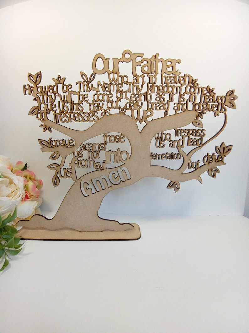 Our Father Prayer Tree. Lord's Prayer First Holy Communion Centerpiece ...