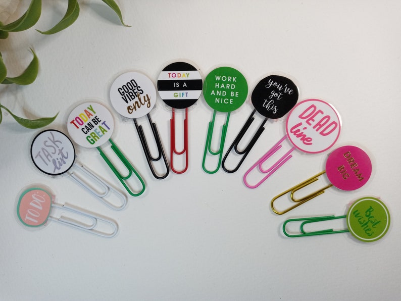 Sticker Paper Clips Quote Bookmark Paper Clips Planner - Etsy
