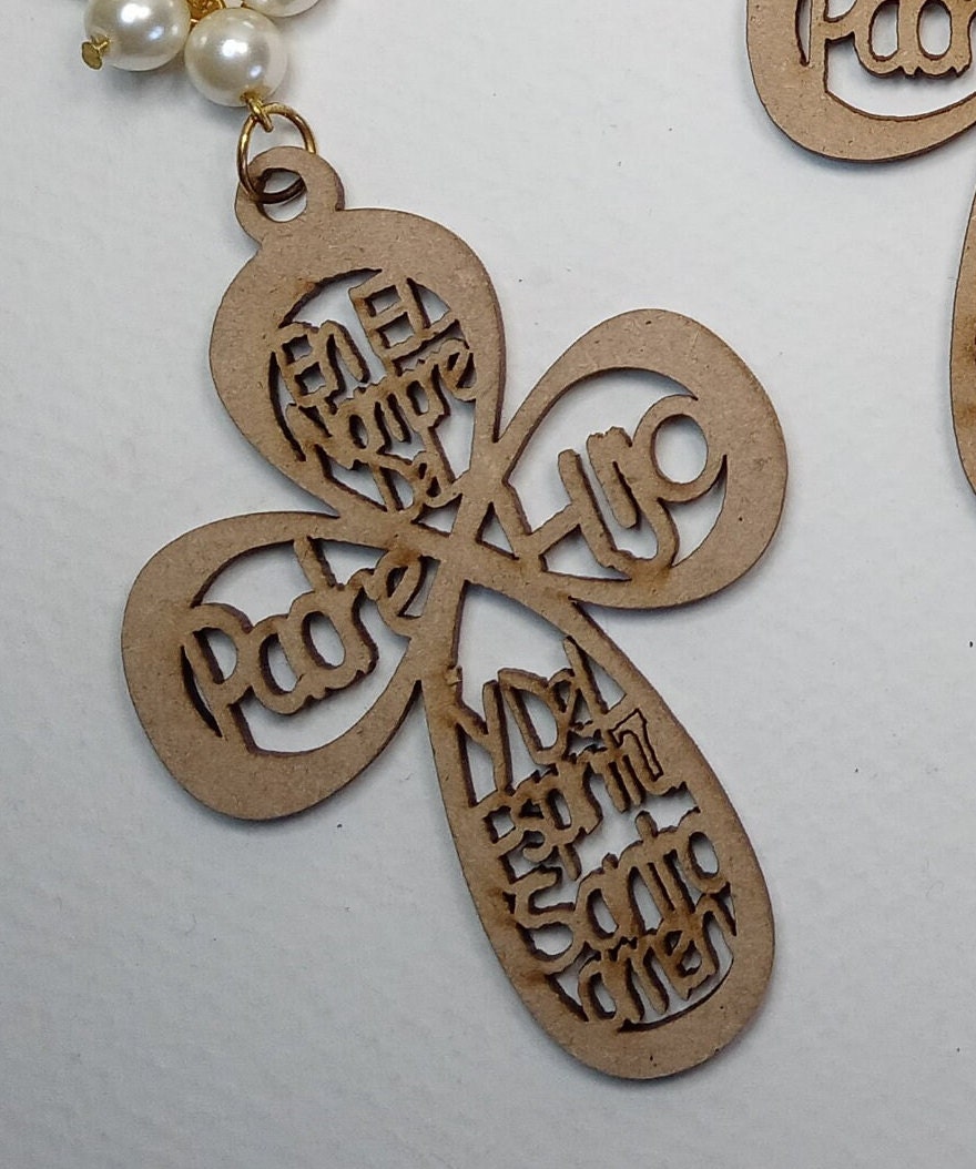 Wooden Cross With Prayer First Communion Party Favor. Keychain Laser ...