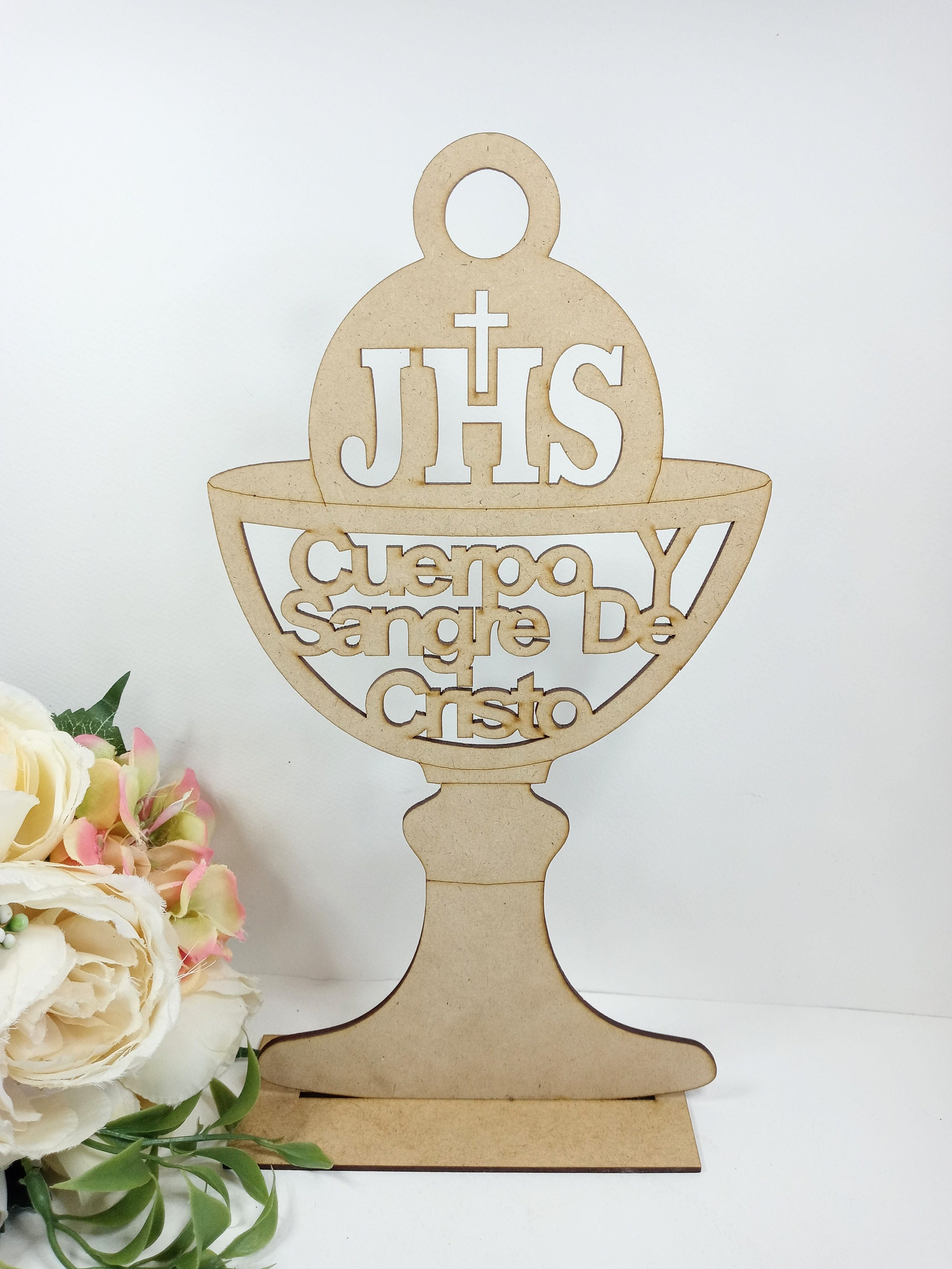 Holy Chalice Cake Topper. Wooden Grial First Holy Communion Cake Topper ...