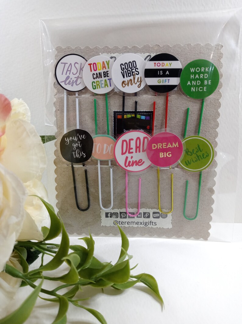 Sticker Paper Clips Quote Bookmark Paper Clips Planner - Etsy
