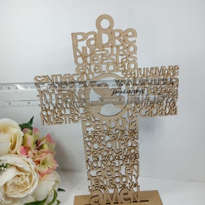 Wooden Cross Our Lord's Prayer First Communion Centerpiece, Holy Spirit ...