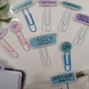 Sticker Paper Clips, Quotes Bookmark Paper Clips, Planner Accessory ...