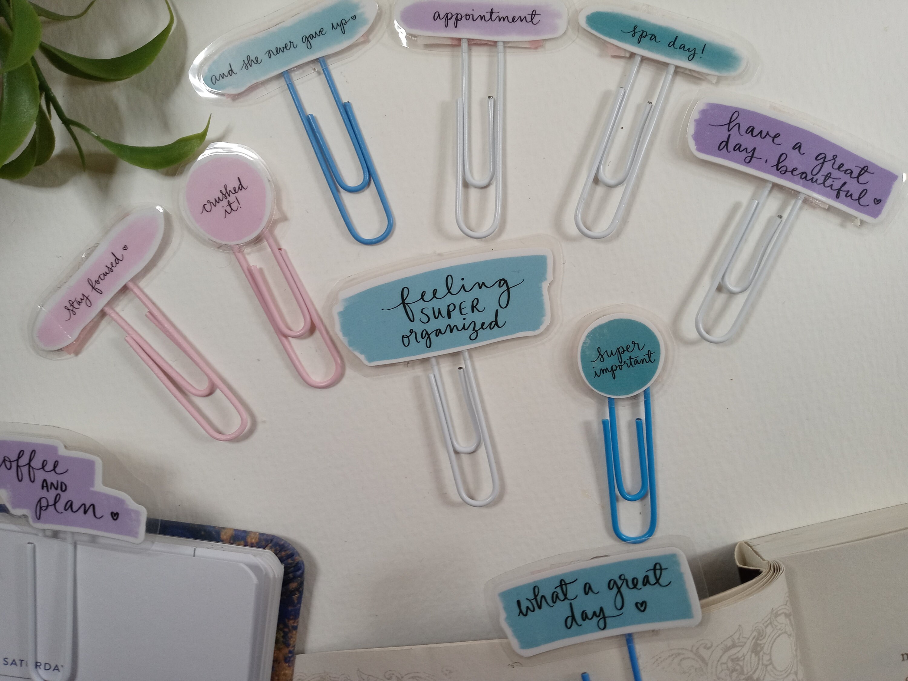 Sticker Paper Clips, Quotes Bookmark Paper Clips, Planner Accessory ...
