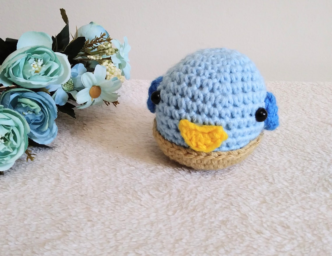 Amigurumi Little Bird. Crochet Blue Bird. Kawaii Toy. Stuffed Toy. Baby ...