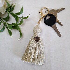 Handmade Pink Tassel Bag Charm. Bag Keychain. Tassel Planner Heart ...