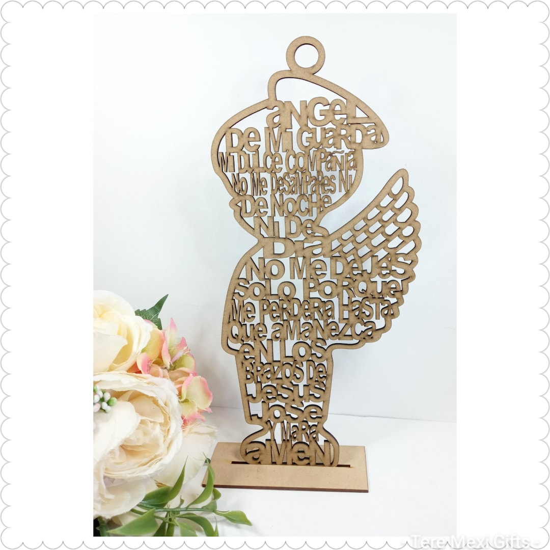 12 Wooden Guardian Angel Centerpiece. Baptism Centerpiece. Baby Shower ...