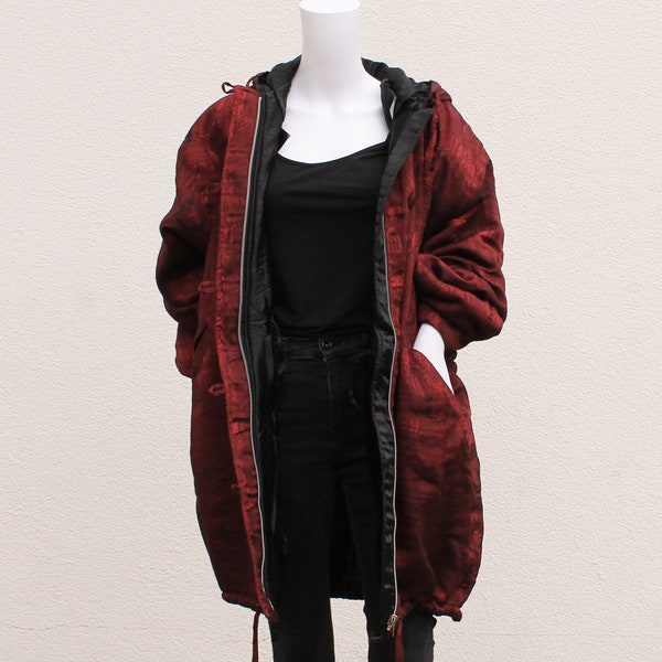 80s Red Hood Jacket - Etsy