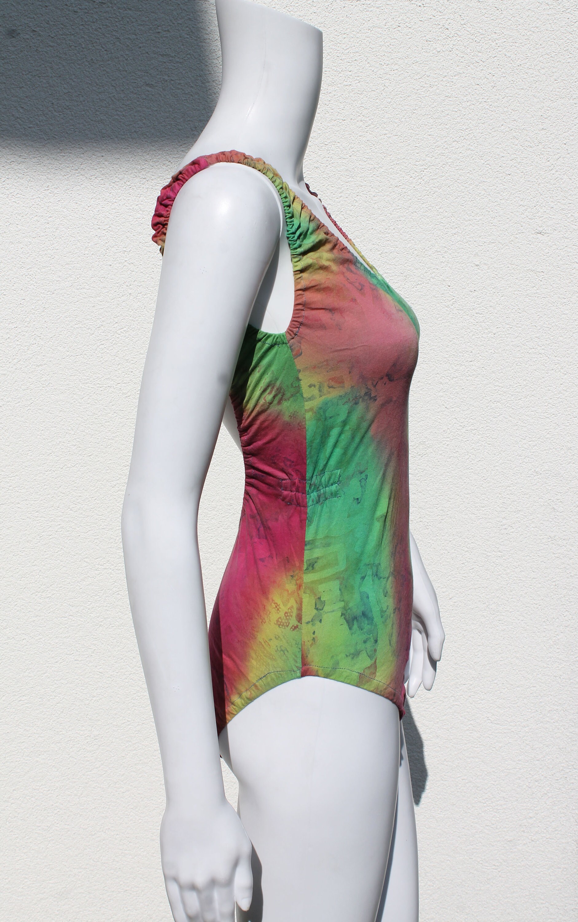 Vintage Batik Swimsuit / Batik Badeanzug / Colorfull 80s Batik Swimwear ...