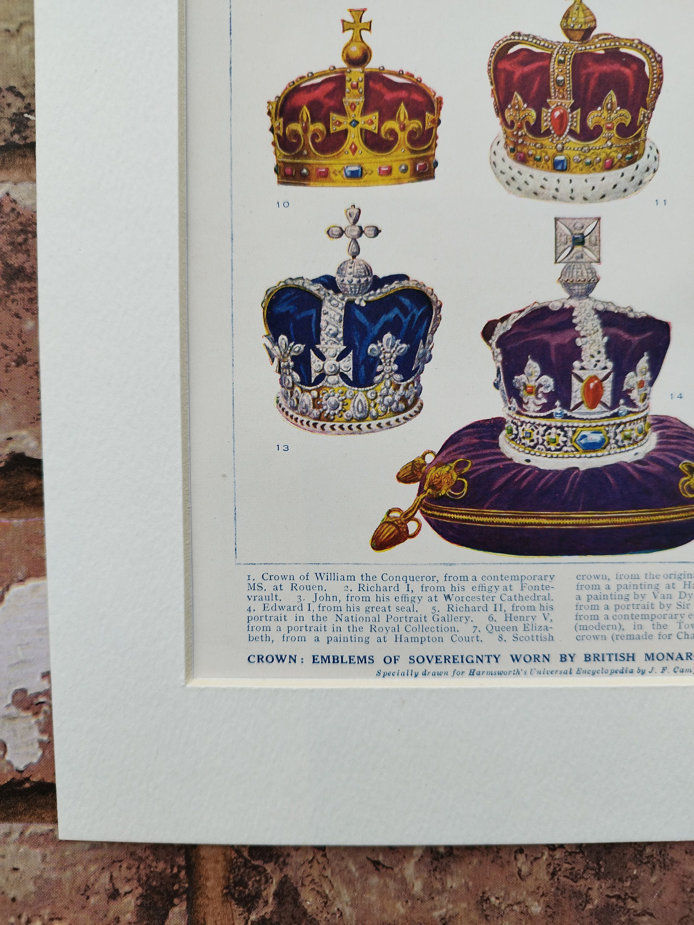 Vintage 1940s Crowns Emblems of Sovereignty Worn by British Monarchs ...