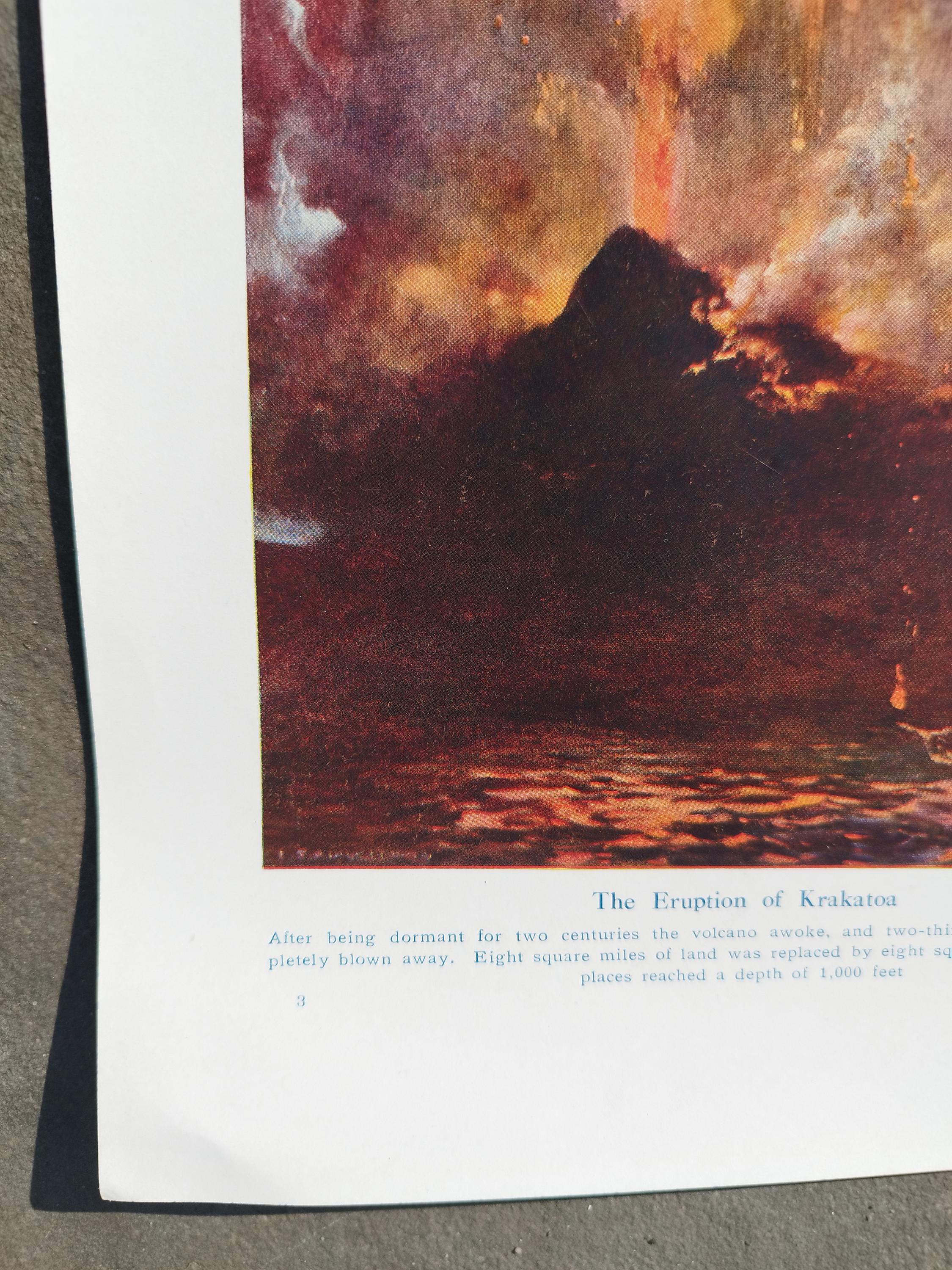 Original Antique 1915 the Eruption of Krakatoa Volcano Volcanic Cone ...