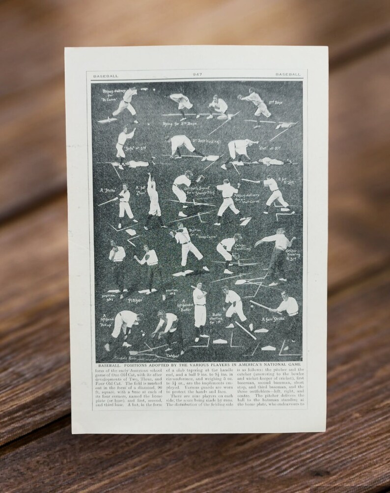 Original Vintage 1920s American Baseball Book Print , Vintage Old ...