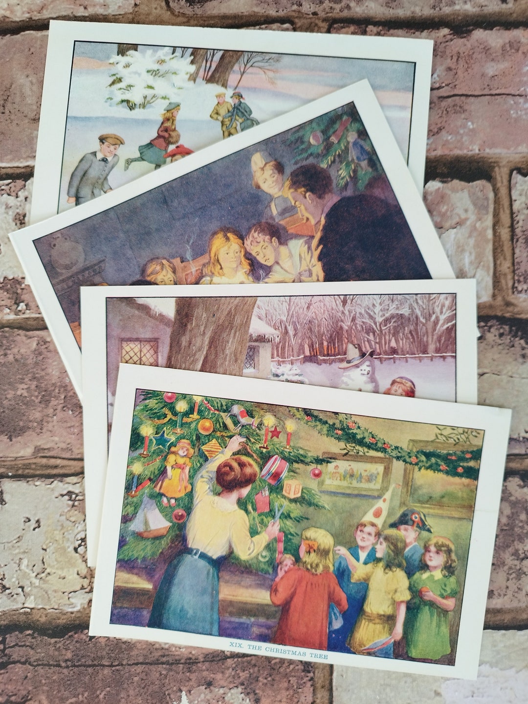 Set of 4 Antique 1920s Christmas Holiday British Family - Etsy UK