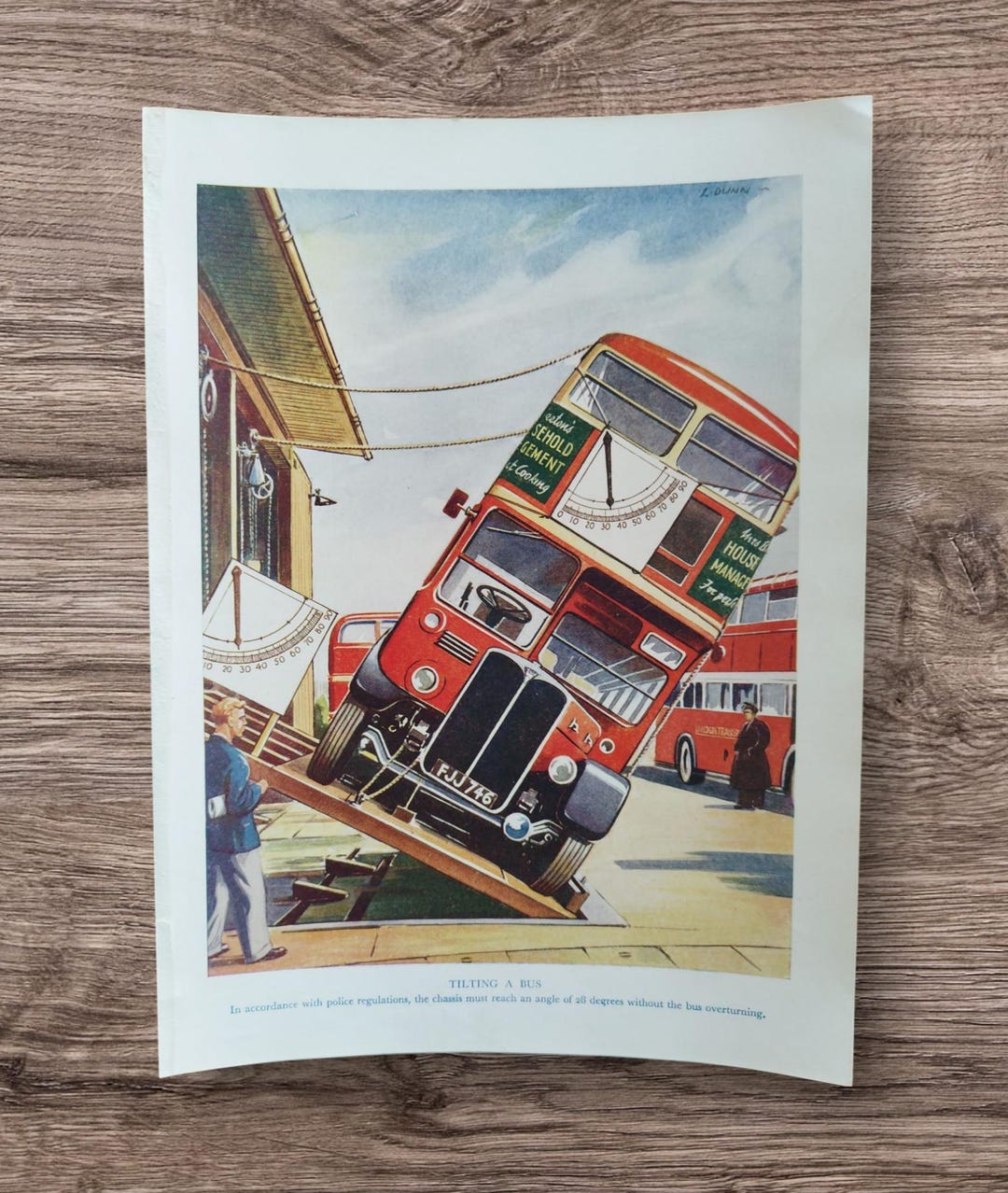 Original Vintage 1940s London Double Decker Bus Book Print Lithograph ...