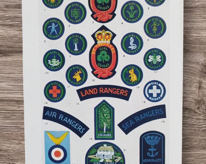 Original 1950s Vintage Girl Guides Badges Book Print Illustration ...