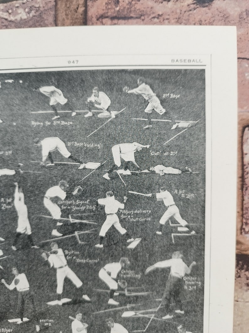 Original Vintage 1920s American Baseball Book Print , Vintage Old ...