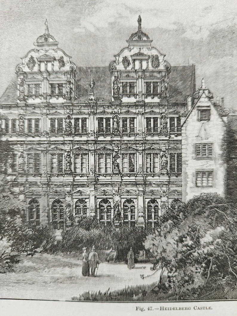 Antique 1890s Gothic Architecture Book Print Lithographs , Victorian ...