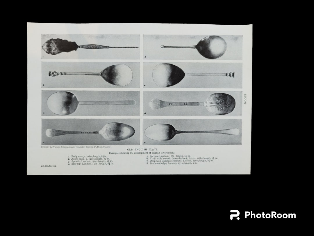 Vintage 1950s Old English Plate Antique History of the Silver Spoon ...