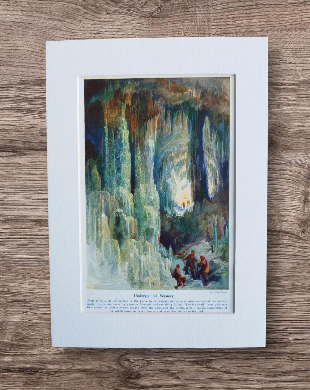 Genuine Antique 1915 Ice Caves Stalagmites and Stalactites Book Print ...