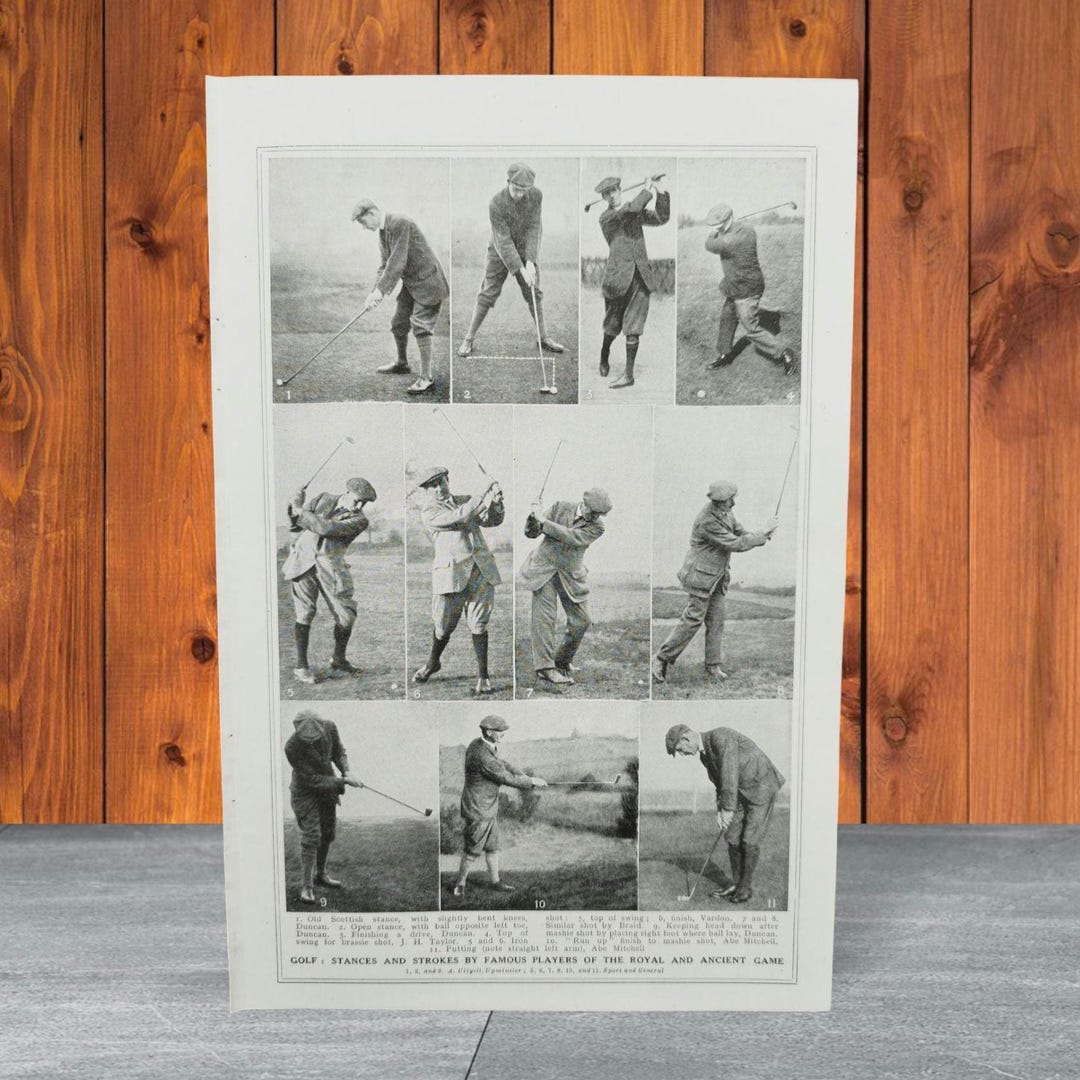Original 1920s British Golf Stances and Strokes Book Print Picture ...