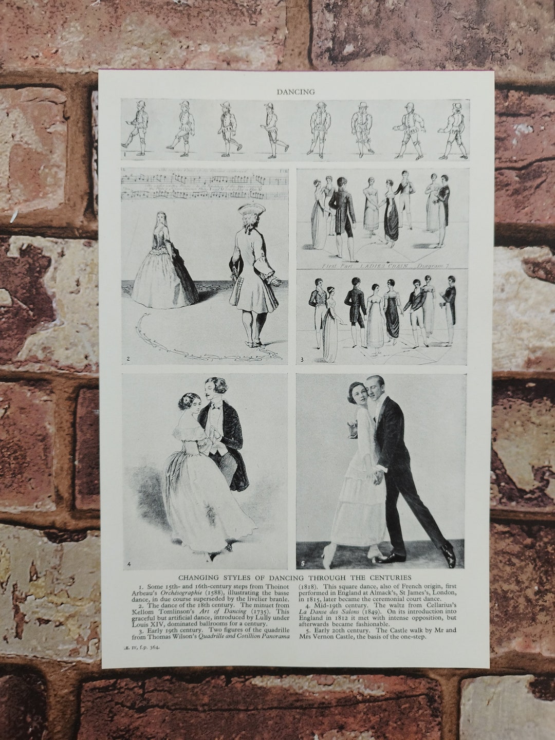 Changing Styles of Dancing Through the Centuries Book Print Lithograph ...