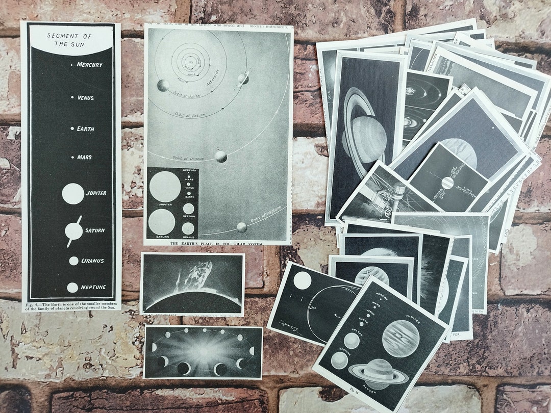 40 X Space Planets Solar System Stars Genuine Vintage Themed Ephemera ...
