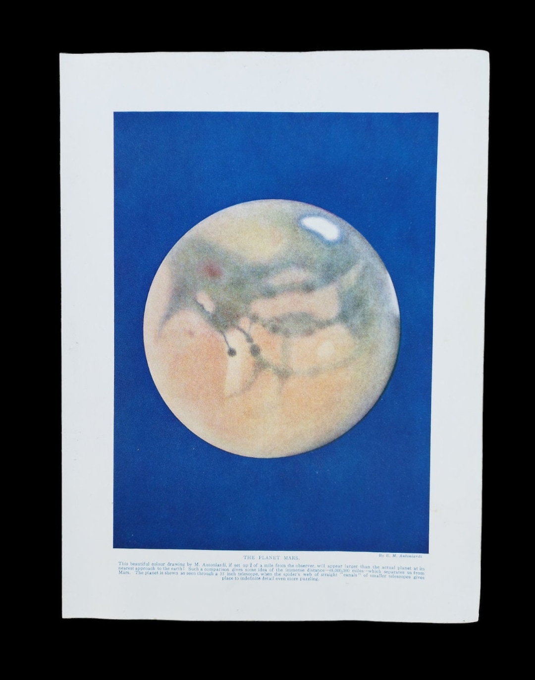 Antique 1920s the Planet Mars Book Print Lithograph Picture Colour ...