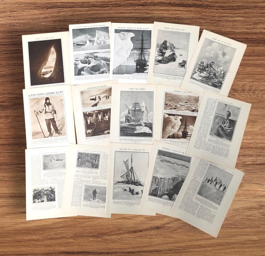 Genuine Vintage 1950s South North Pole Polar Explorers Book Print ...