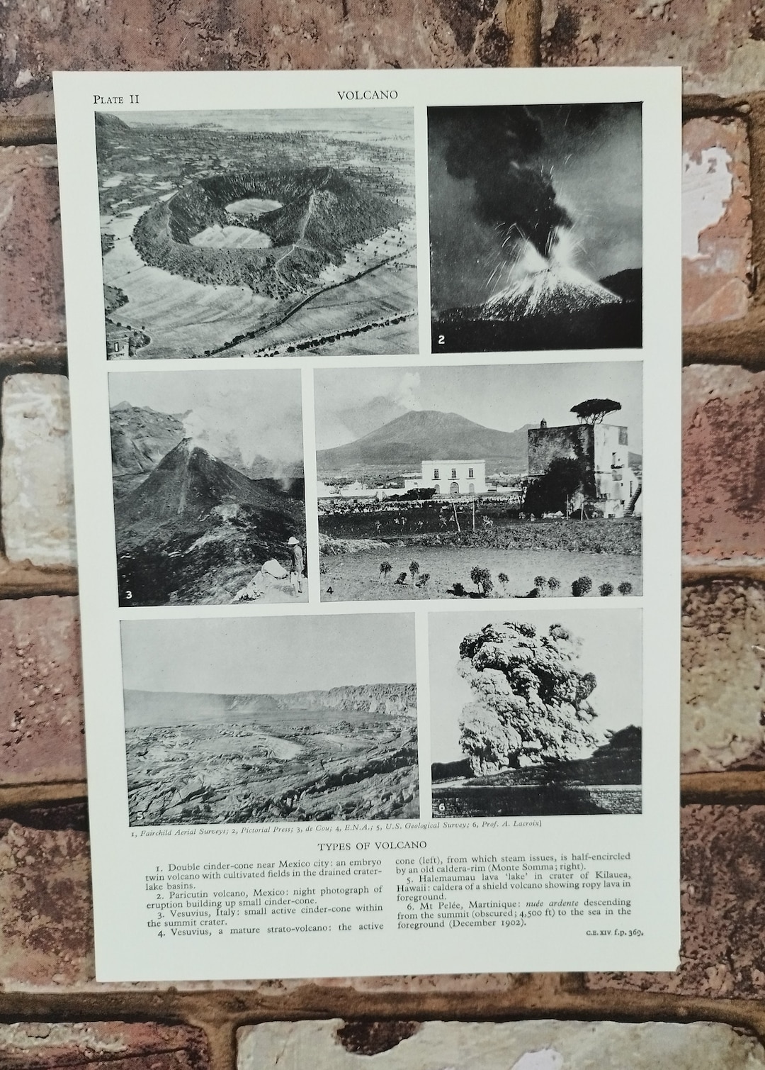 Original Vintage 1950s Types of Volcano Book Print Lithograph Picture ...