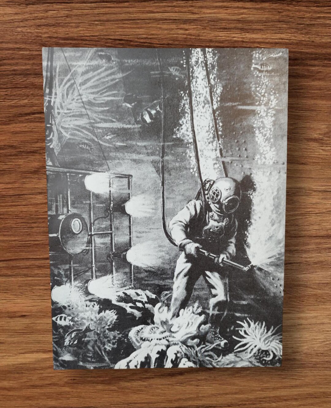 Vintage 1950s Deep Sea Diver Print: Sunken Ship Lithograph - Etsy