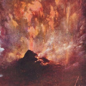 Original Antique 1915 the Eruption of Krakatoa Volcano Volcanic Cone ...